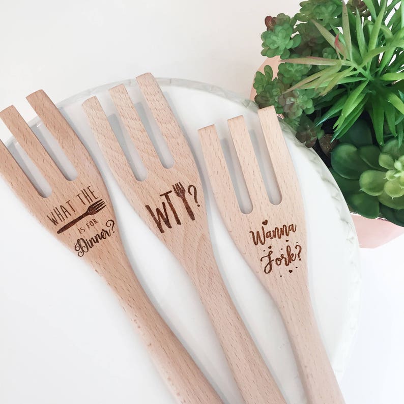 Funny Wooden Forks 6 Designs - Etsy