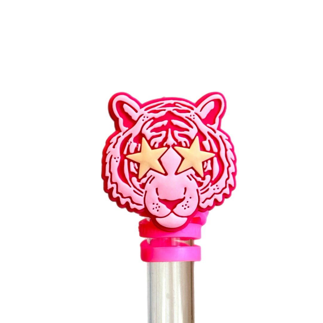 Pink Tiger Straw Topper - Etsy