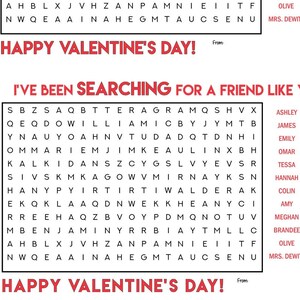 CUSTOM Searching for a Friend Like You: Valentine Word Search - Etsy