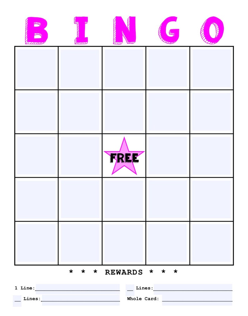 Editable Activity BINGO Cards | Daily Task Management | Chore Chart ...