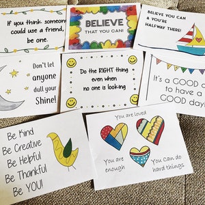 Lunch Box Love, Note Cards, Notes for Kids, Printable Encouragement ...