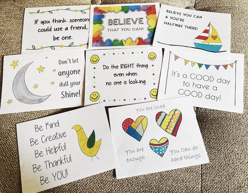 Lunch Box Love, Note Cards, Notes for Kids, Printable Encouragement ...