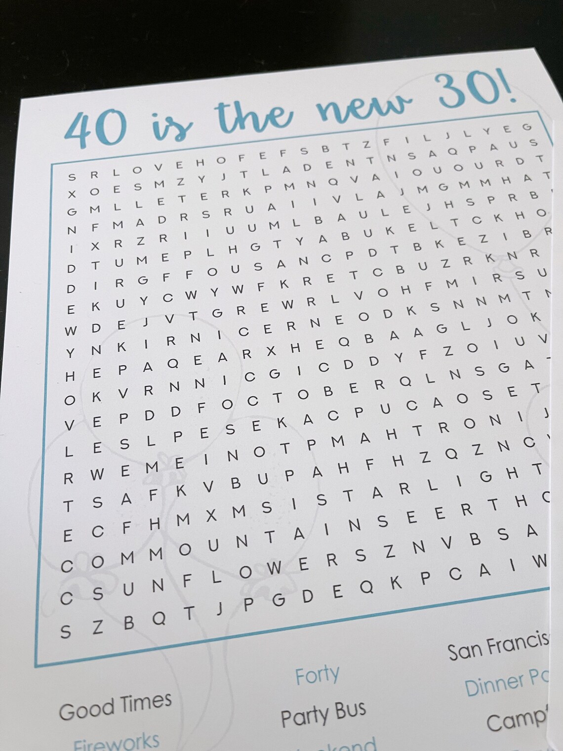 CUSTOM Word Search ~ All Occasions Birthday, Baby Shower, Bridal Shower ...