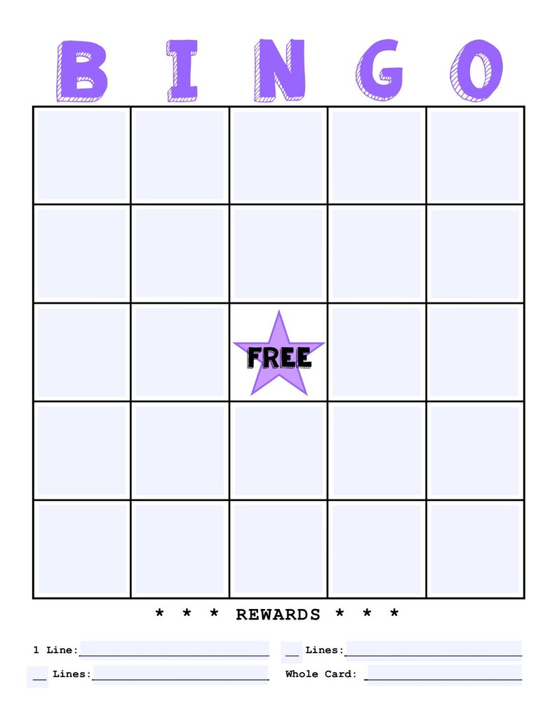 Editable Activity BINGO Cards | Daily Task Management | Chore Chart ...