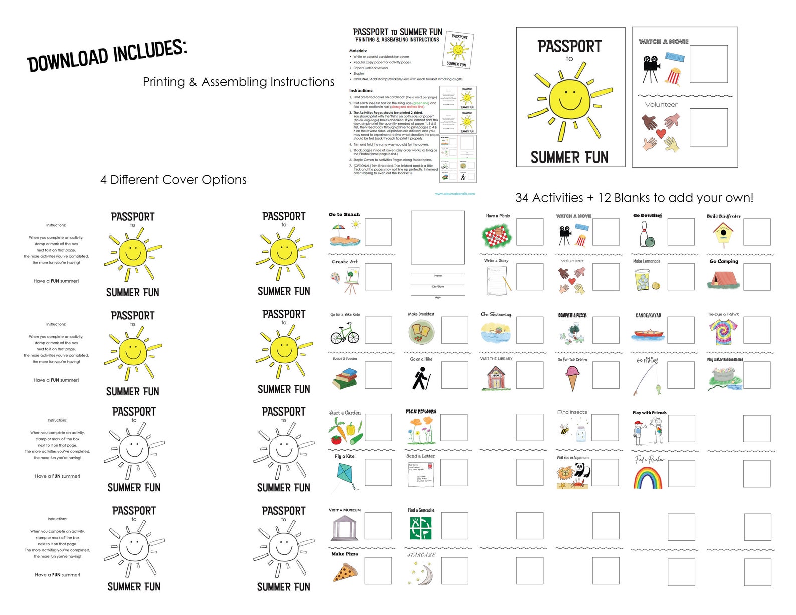 Passport to Summer Fun | Summer Activity Booklet | Family Fun | Ideas ...