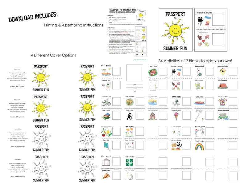 Passport to Summer Fun | Summer Activity Booklet | Family Fun | Ideas ...