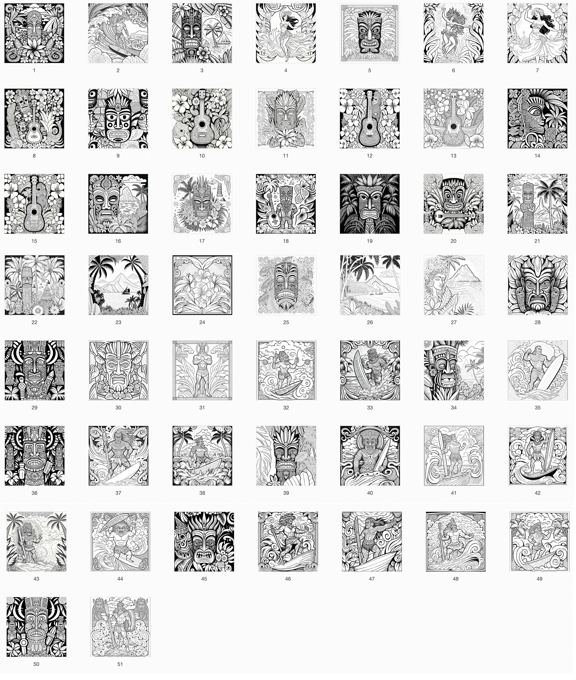 Freaky Tiki Coloring Book for Kids and Adults - Etsy