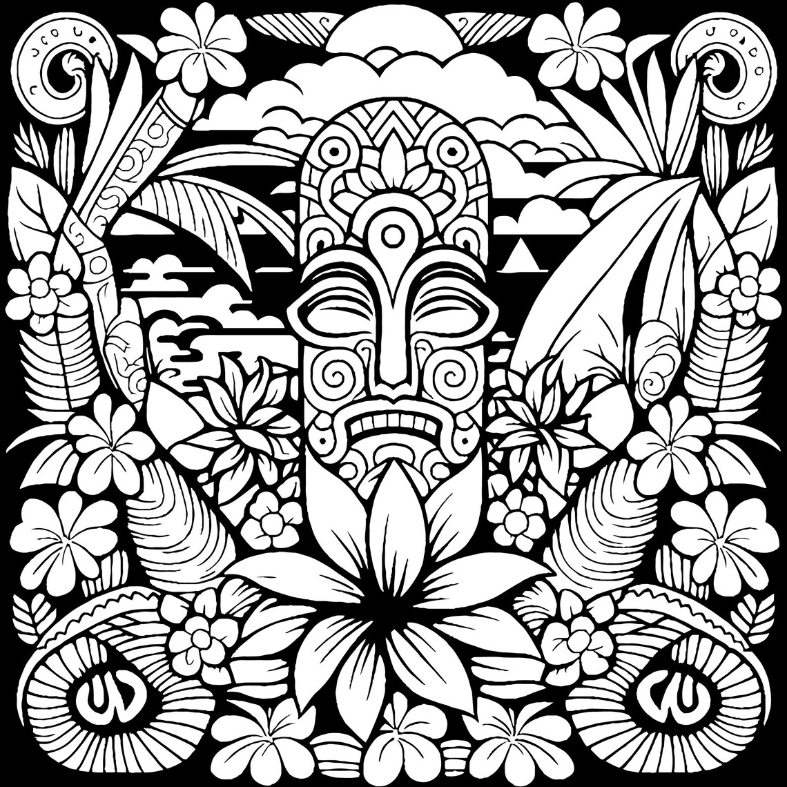 Freaky Tiki Coloring Book for Kids and Adults - Etsy