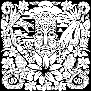 Freaky Tiki Coloring Book for Kids and Adults - Etsy