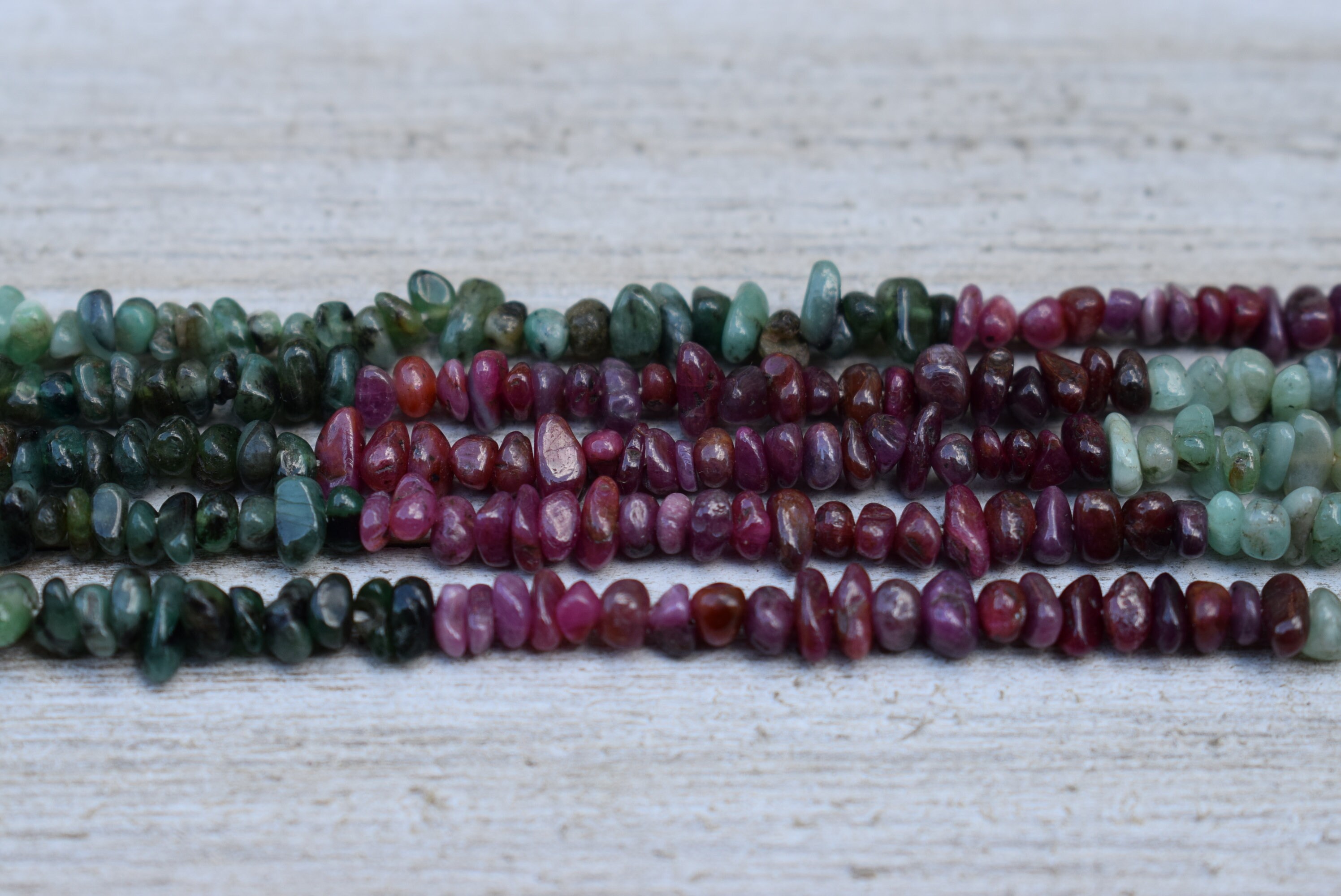 Mixed Ruby and Emerald Chips / Beads Natural Gemstone Chips | Etsy