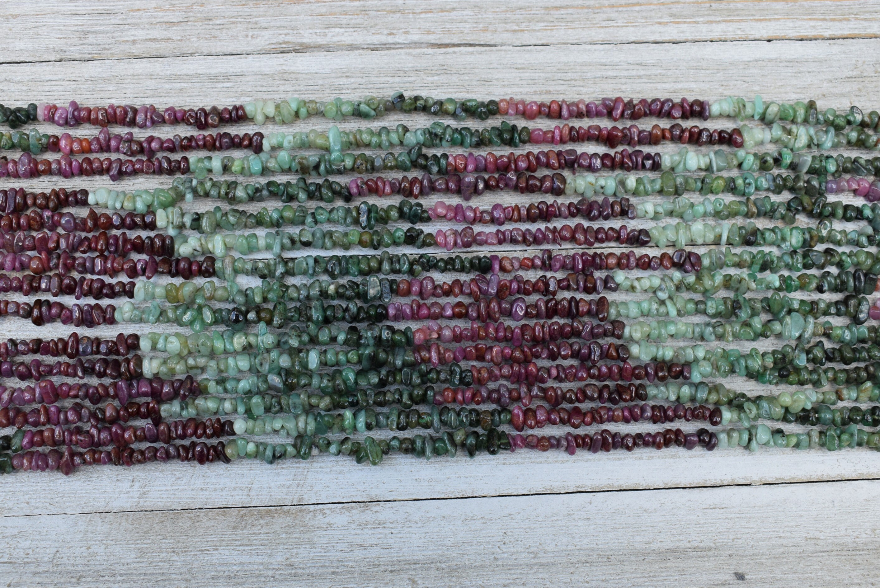 Mixed Ruby and Emerald Chips / Beads Natural Gemstone Chips | Etsy