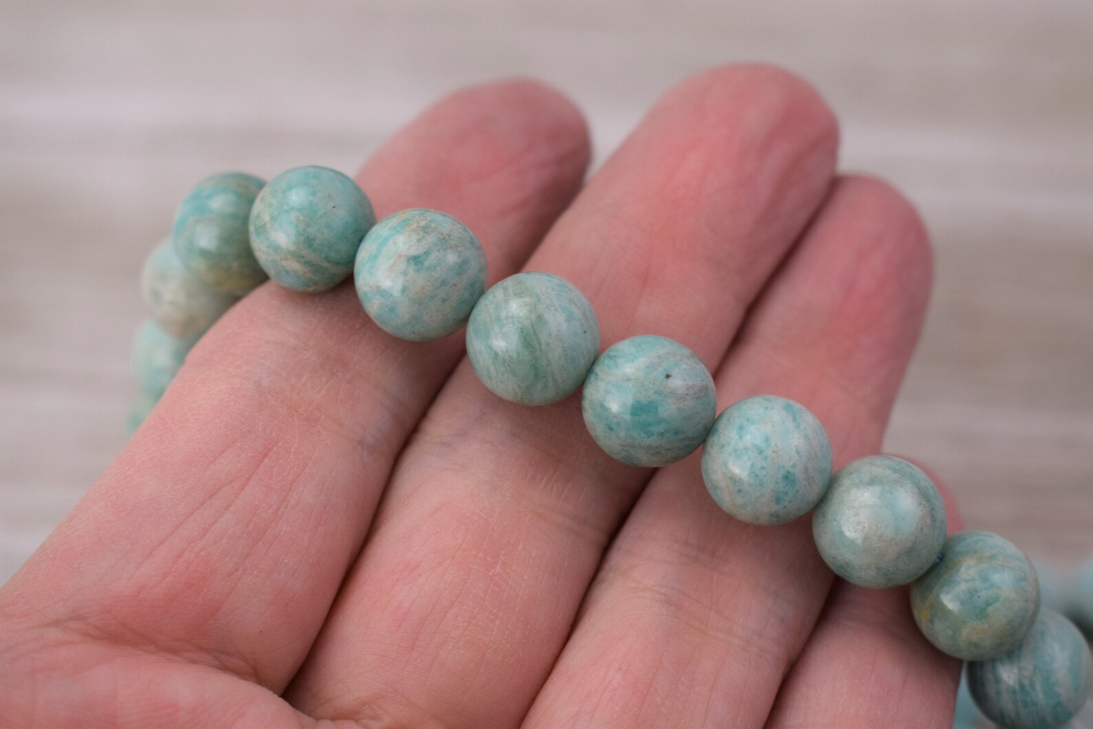 Blue Amazonite Beads Striated Amazonite Smooth Round Beads Choice of ...