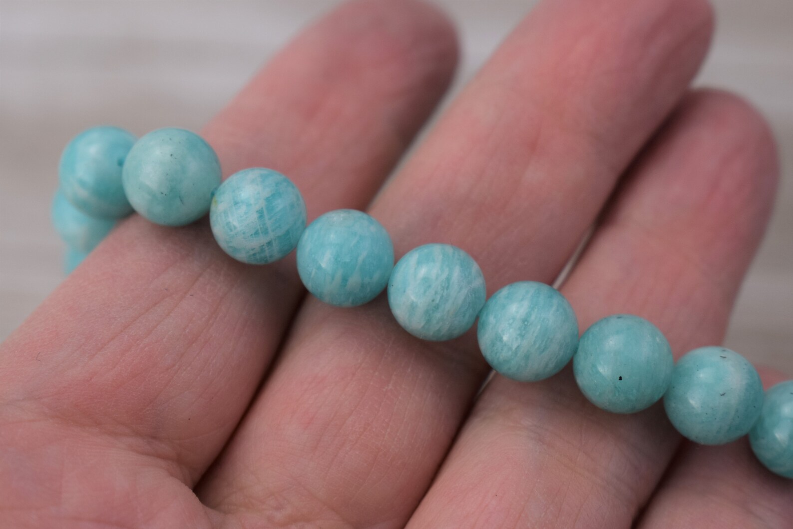 Blue Amazonite Beads Striated Amazonite Smooth Round Beads Choice of ...
