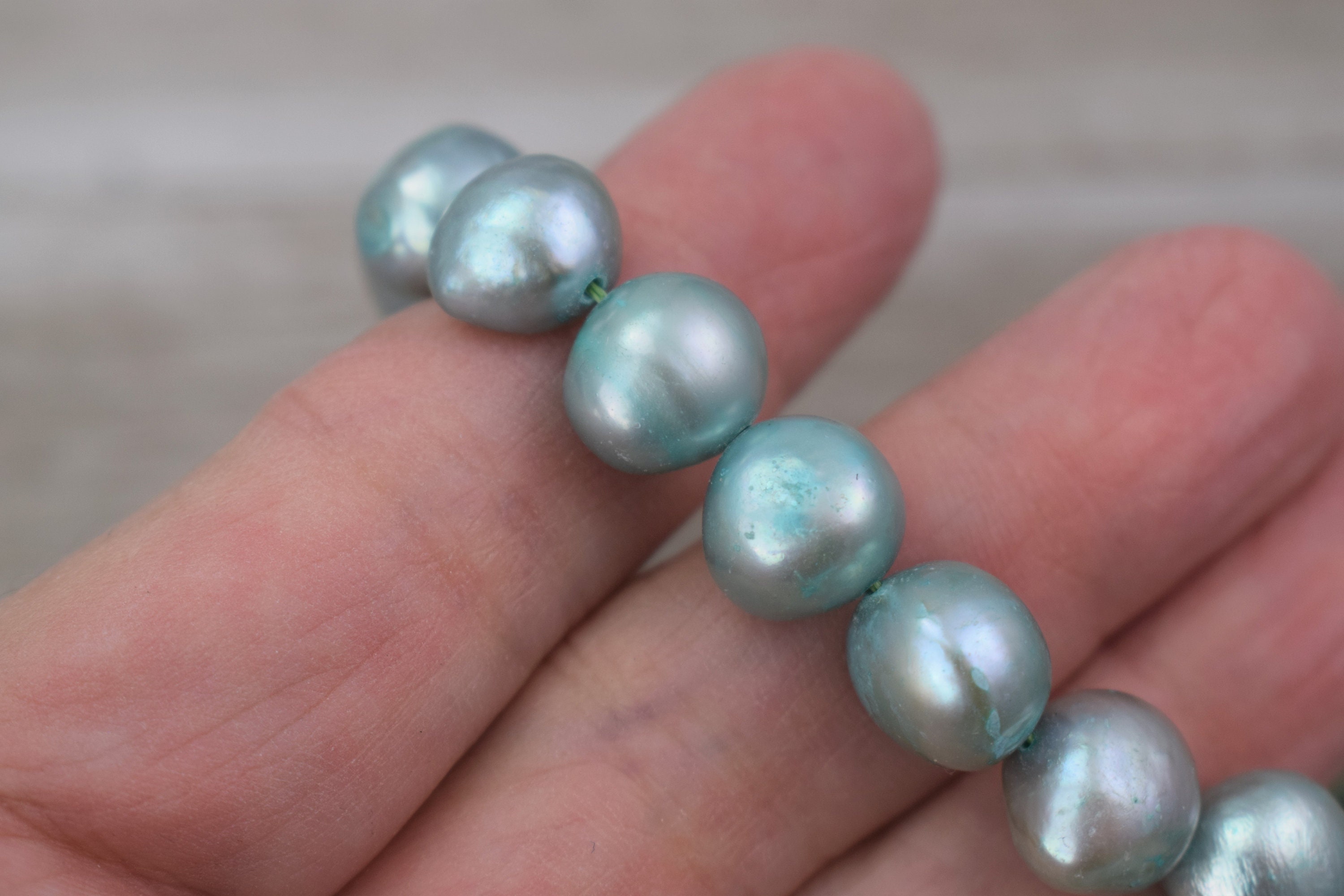Dyed Freshwater Pearls Aqua Blue / Teal Large Baroque | Etsy