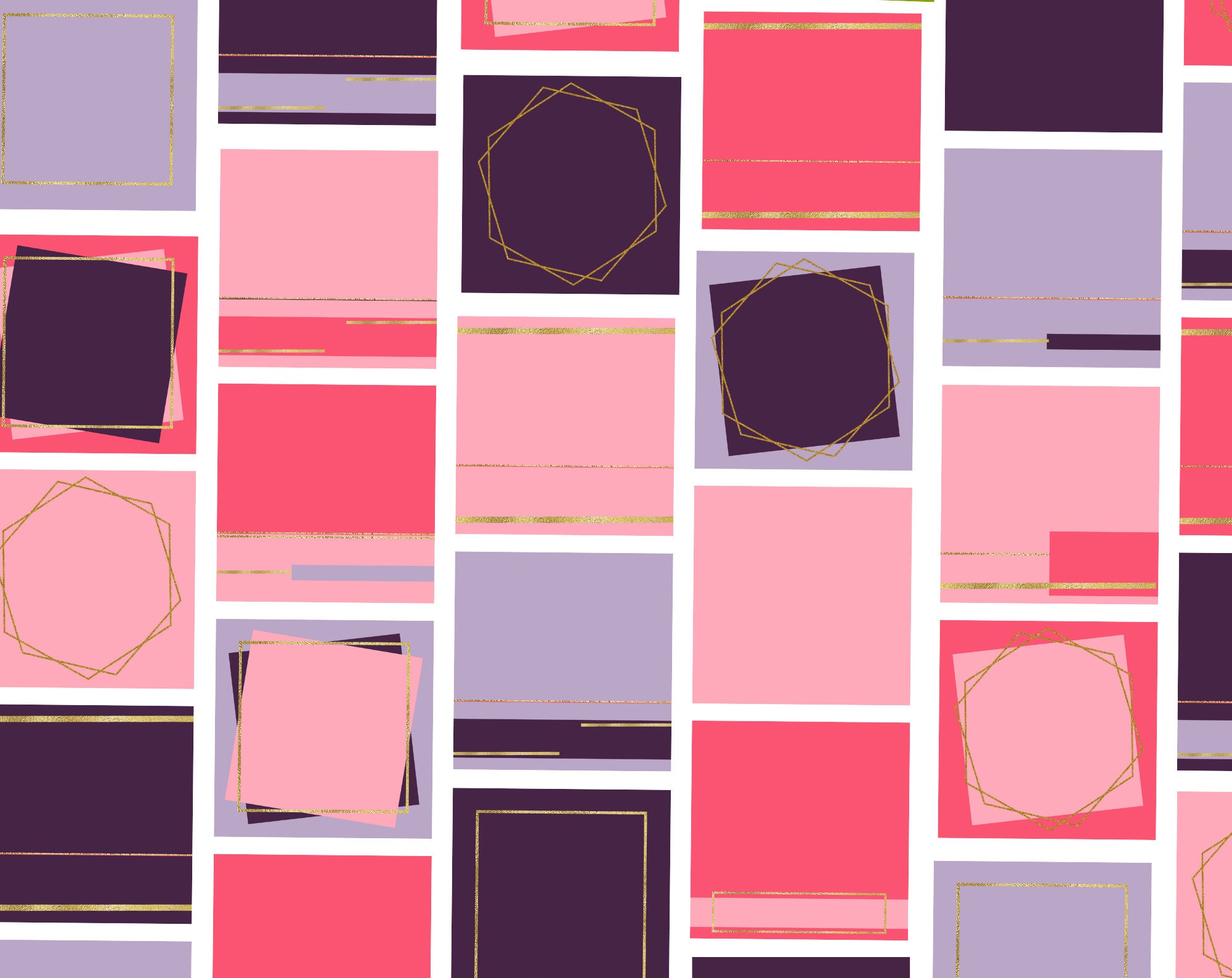 60 Blank Social Media Templates for Instagram or Facebook Posts - Pink ...