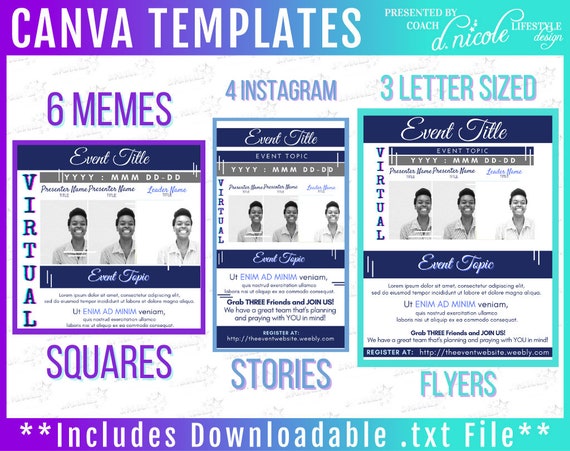 Event Promotion Bundle for Canva Design Templates for | Etsy