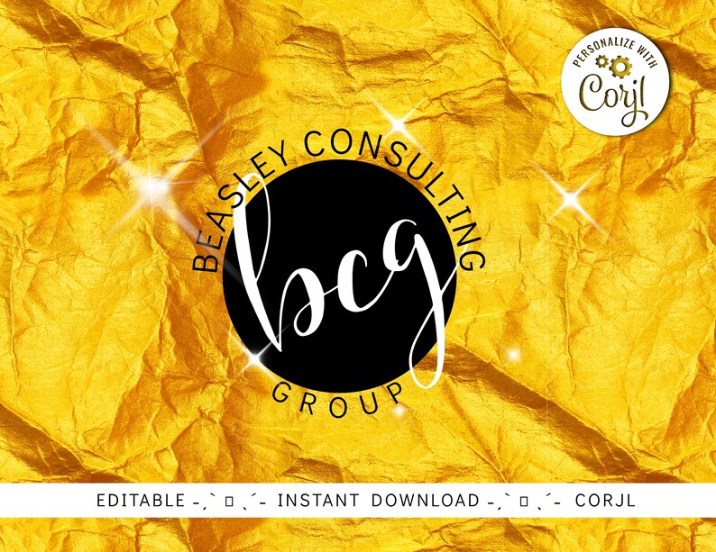 Minimalist Horizontal Black Beauty Logo With Circle Stamp Editable DIY ...