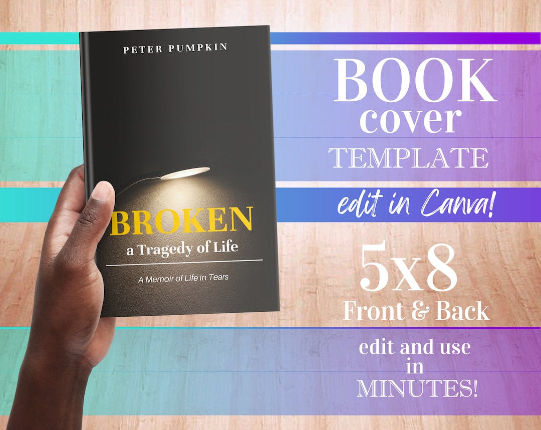 Memoir Book Cover | 5x8 Canva Template With Front and Back Cover ...