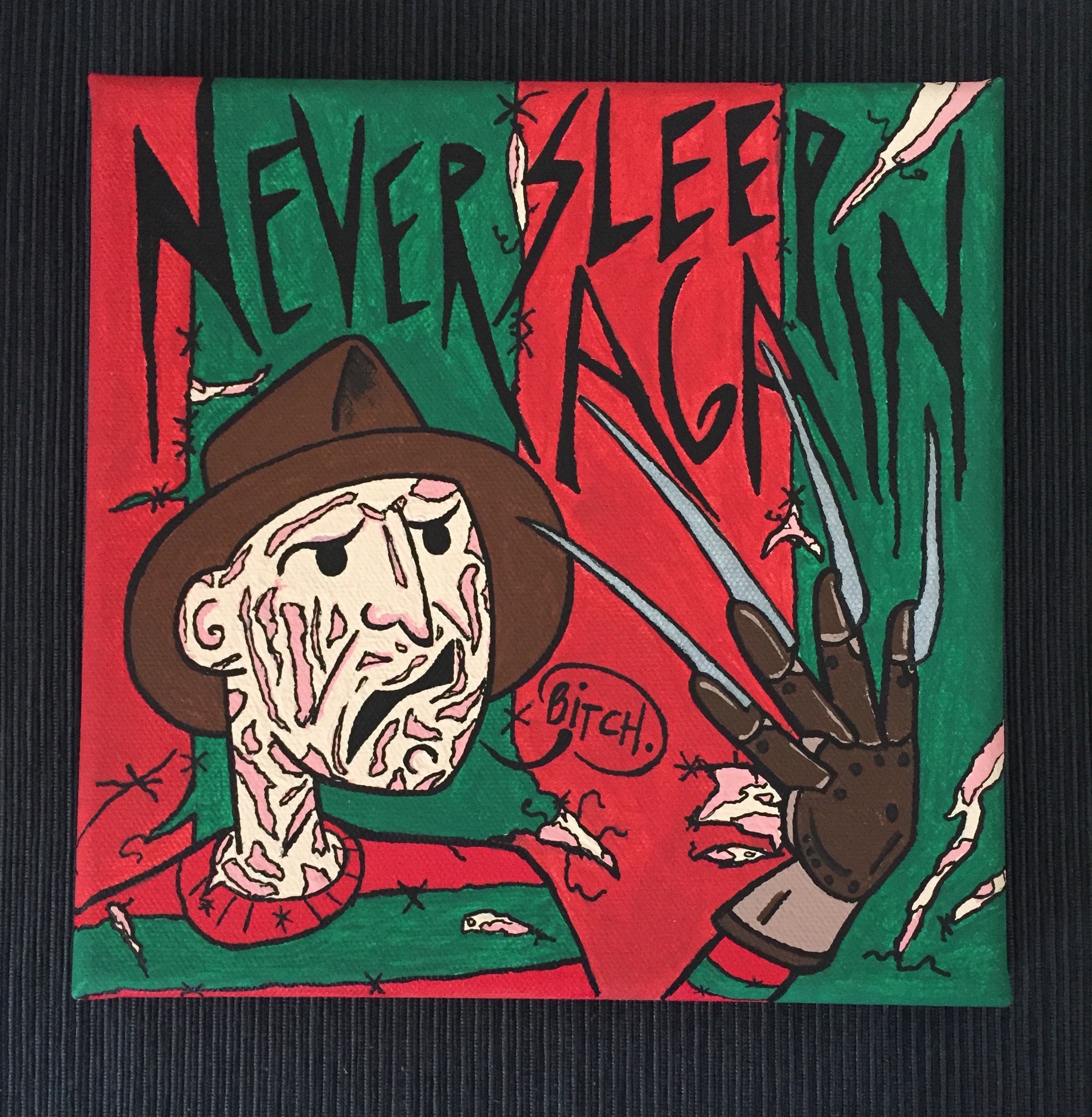 Acrylic Art & Collectibles Painting Freddy Krueger acrylic painting on ...
