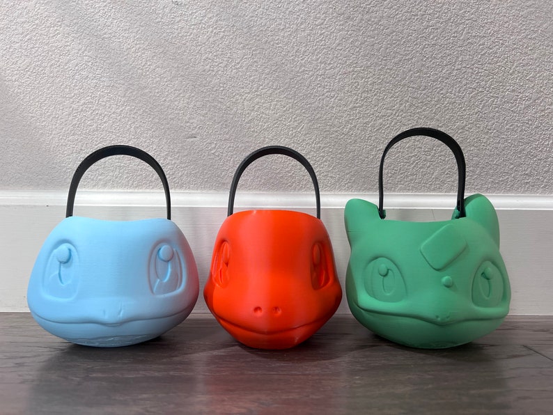 Pokémon Kanto Region Starter 3D Printed Halloween Buckets Pokémon ...