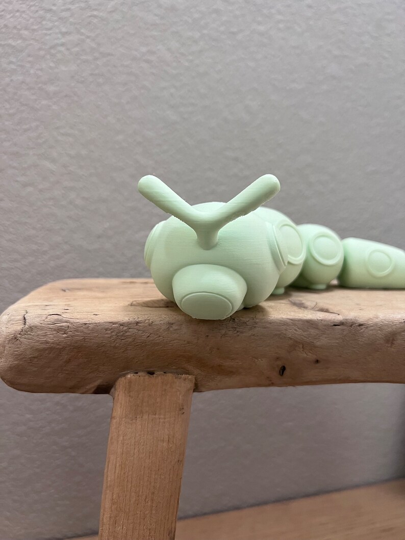 Caterpie Articulated Pokémon 3D Print | Pastel Green - Etsy