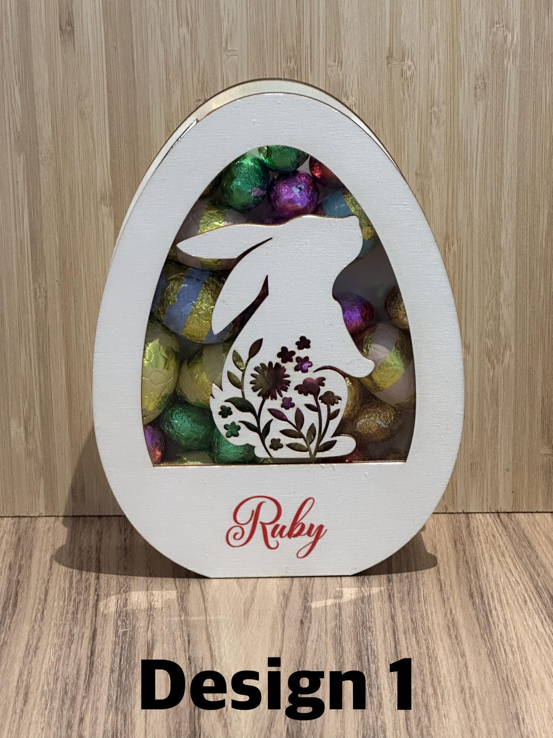 Personalised Wooden Easter Egg Drop Box for Chocolates - Etsy