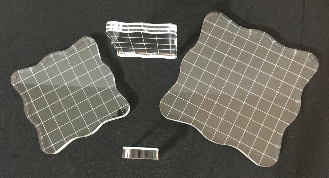 Set of 4 Clear Transparent Acrylic Mounting Blocks for Cling Silicone ...