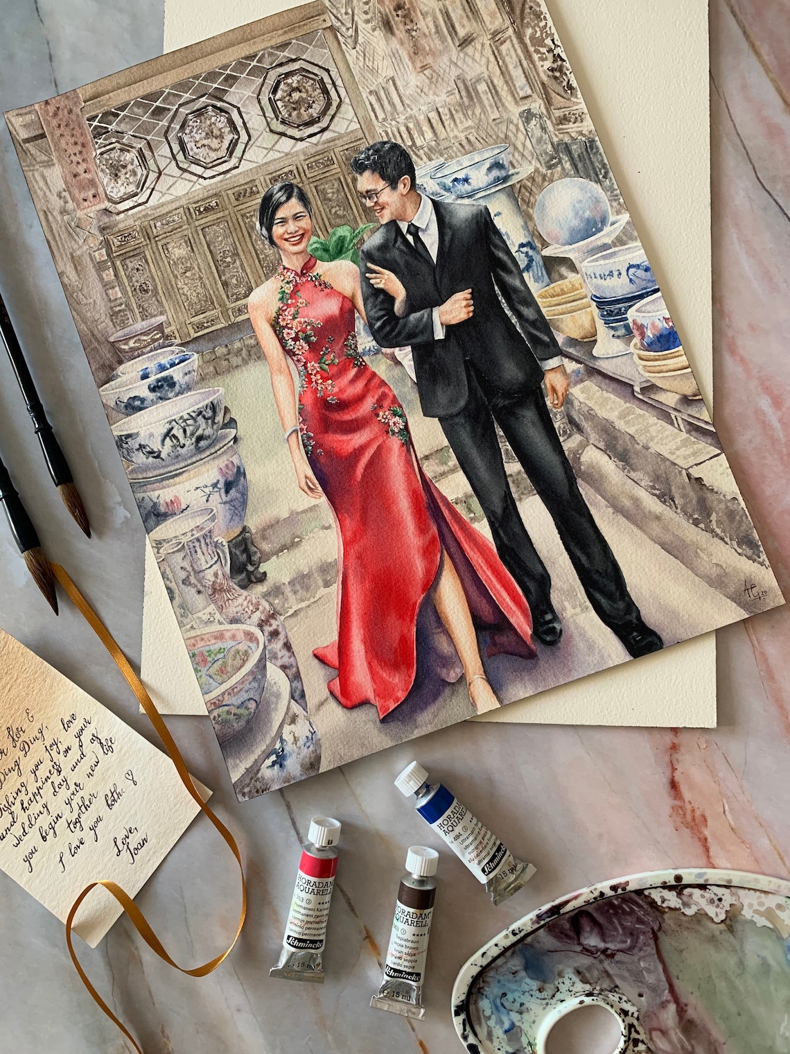 Custom Wedding Painting/commission Portrait From Photo/wedding - Etsy