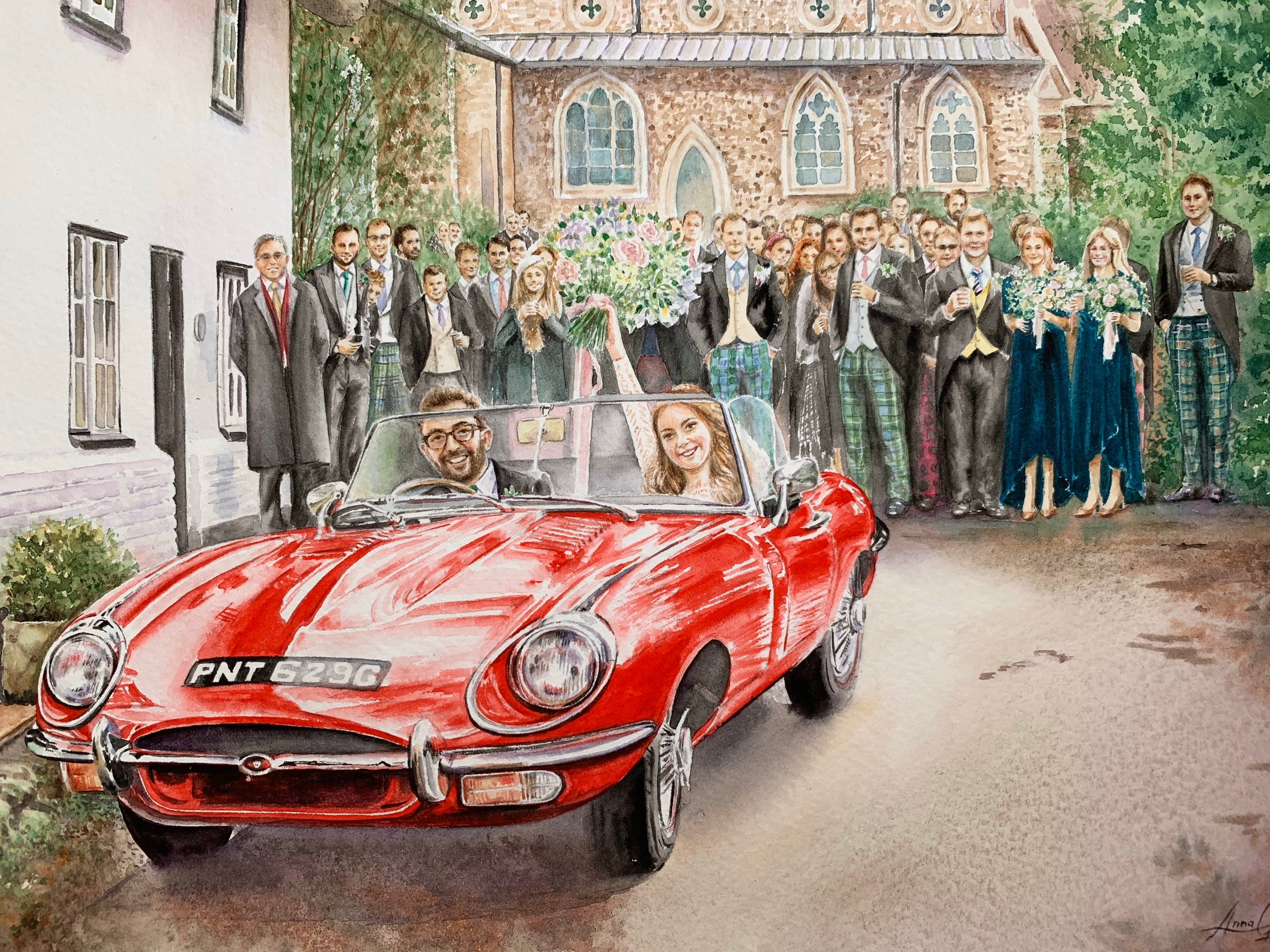 Custom Wedding Painting/watercolor Painting From Photo/spouses - Etsy