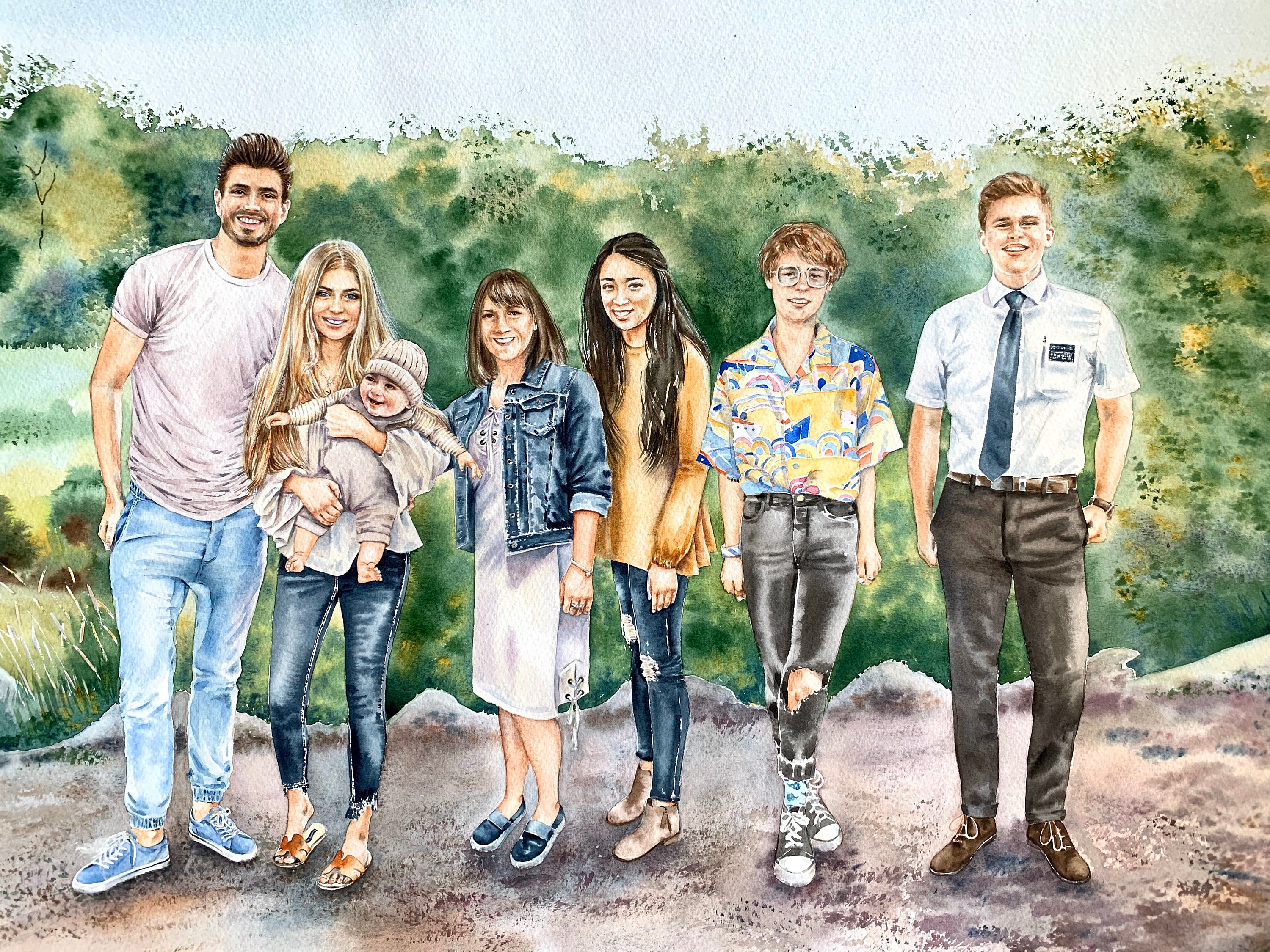 Custom Family Watercolor Painting From Photo | Etsy