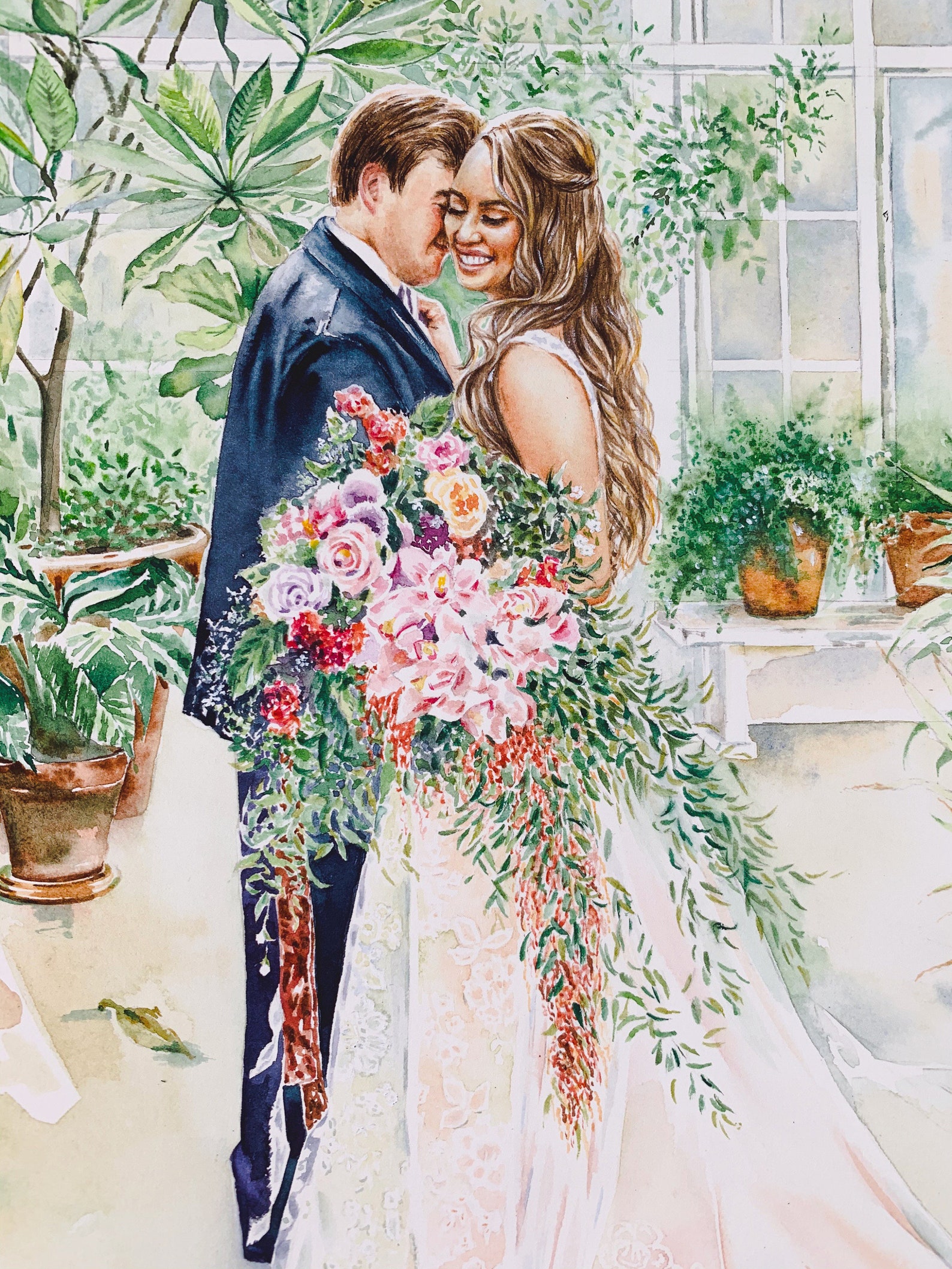 Custom Wedding Painting/commission Wedding Painting/watercolor - Etsy UK