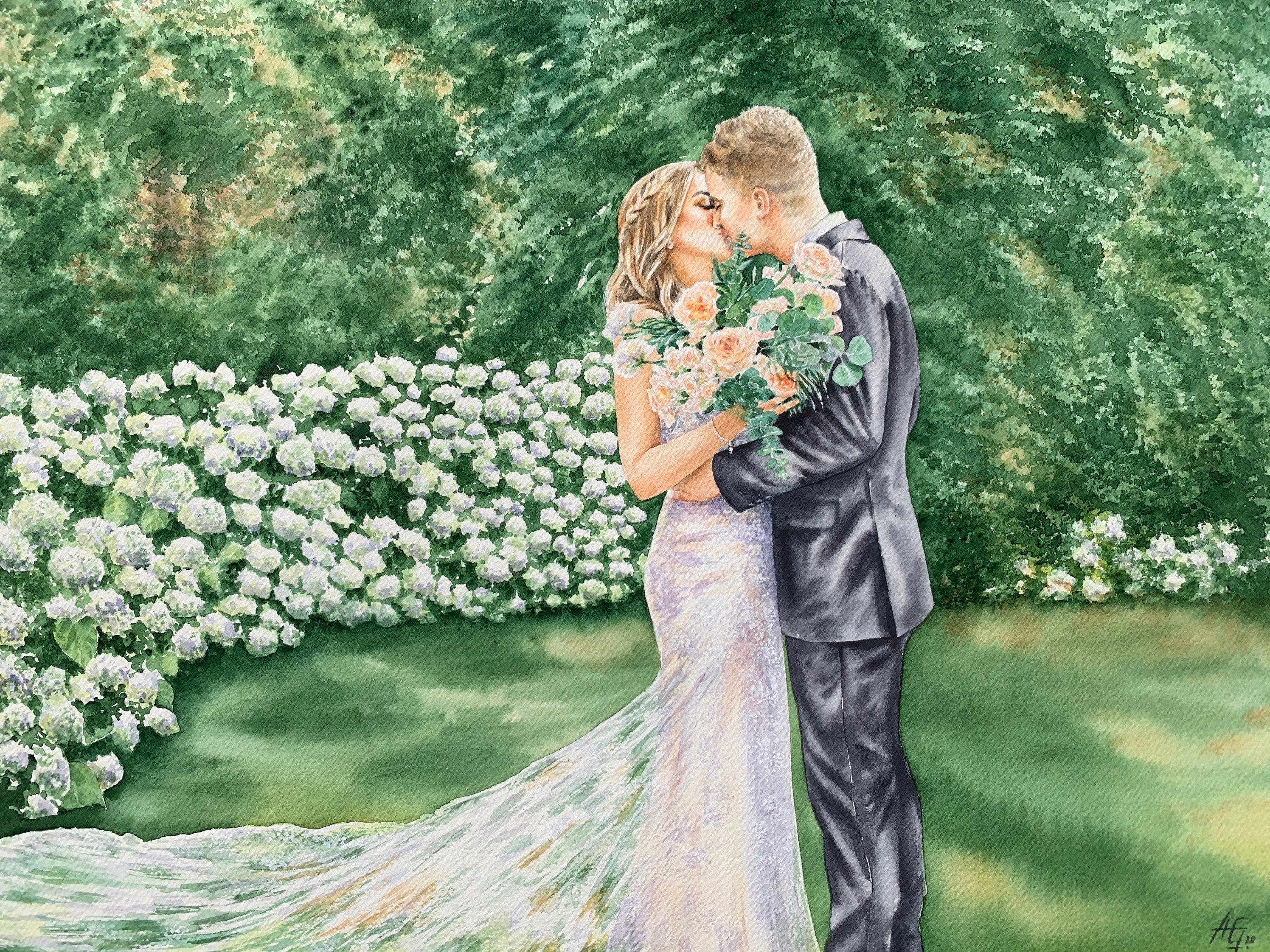 Custom Wedding Painting/commission Portrait From Photo/wedding ...