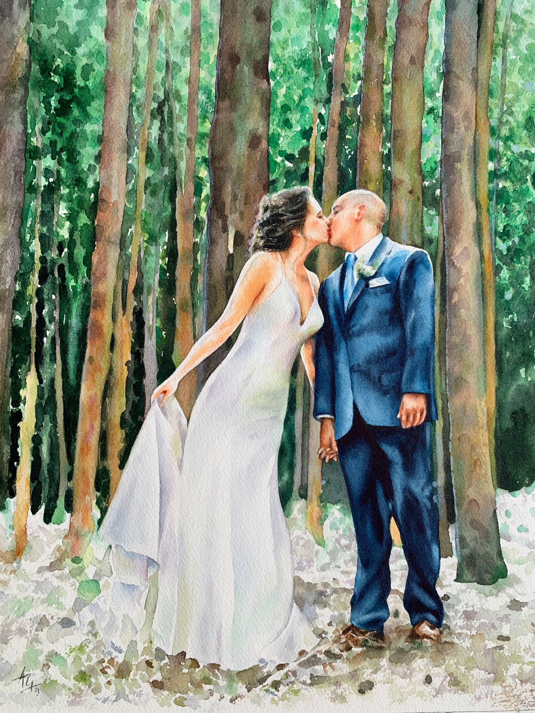 Custom Wedding Painting From Photo/ Commission Painting/ | Etsy