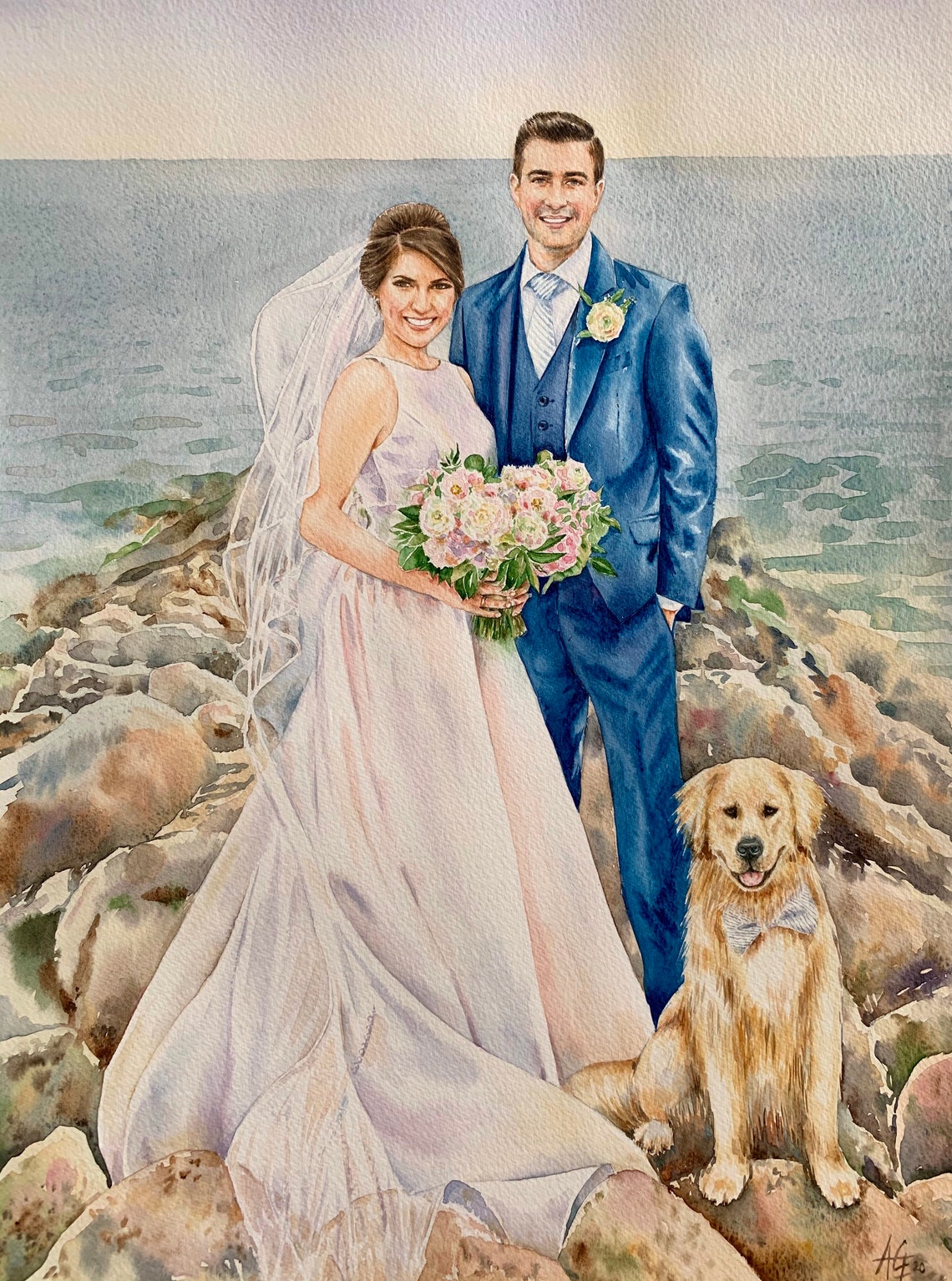 Custom Wedding Painting/commission Wedding Painting/watercolor - Etsy UK