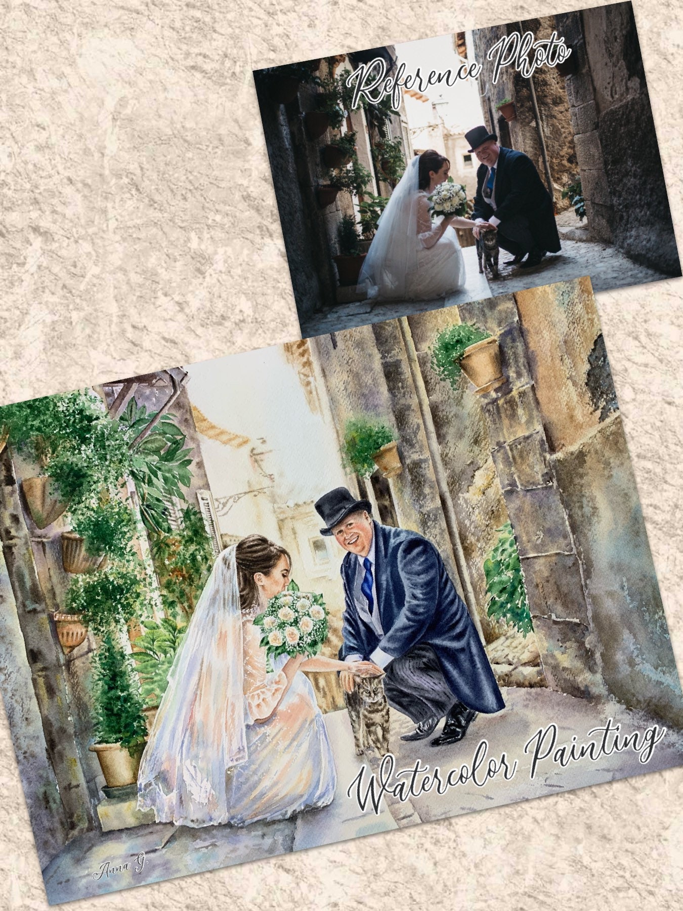 Custom Wedding Painting From Photo/ Commission Painting/ | Etsy