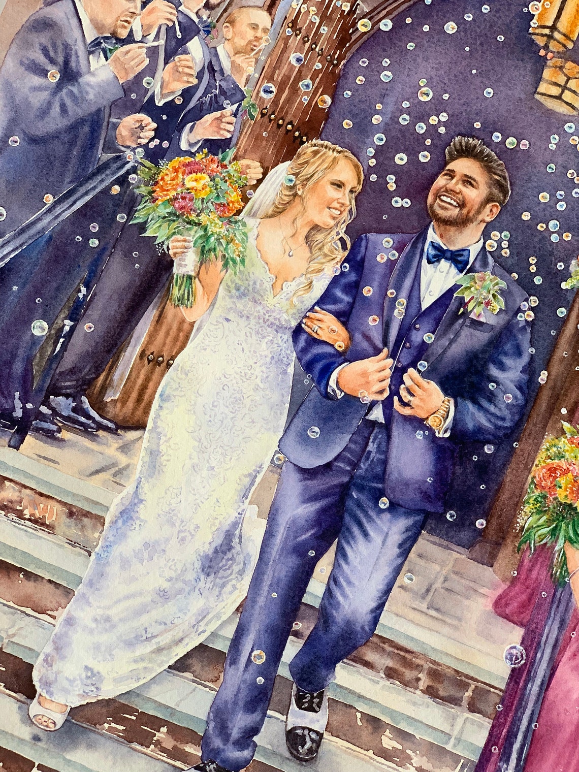 Custom Wedding Painting/watercolor Painting From Photo/spouses - Etsy