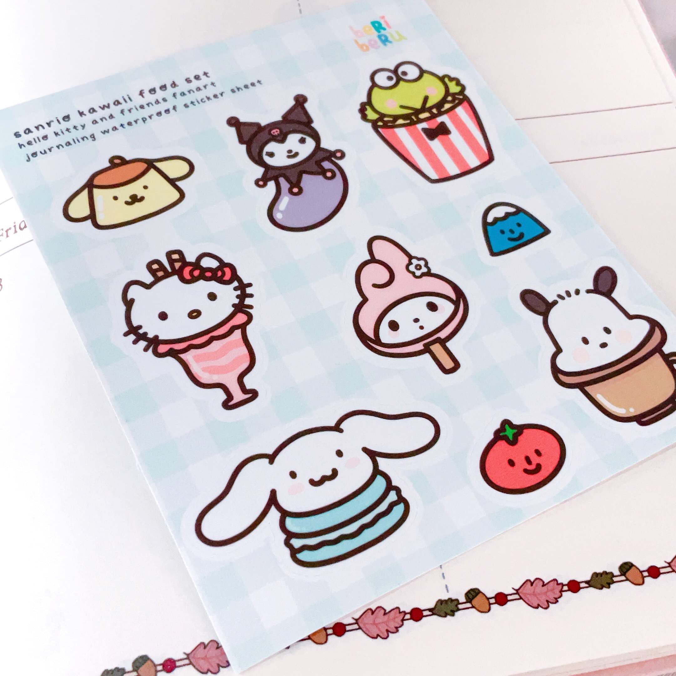 Sanrio Kuromi Sticker Sheet, Sanrio Characters Planner Stickers ...