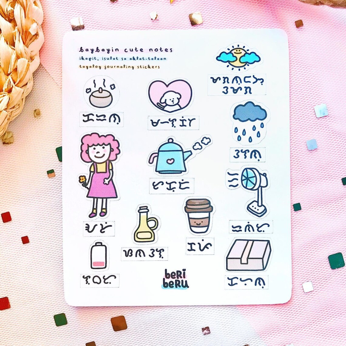 Filipino Baybayin Cute Stickers Tagalog Journaling Stickers - Etsy