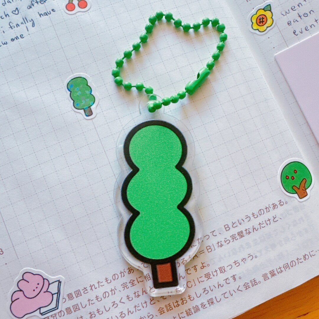 Tree Acrylic Keychain, Cute Acrylic Charm, Forest Keychain Series ...
