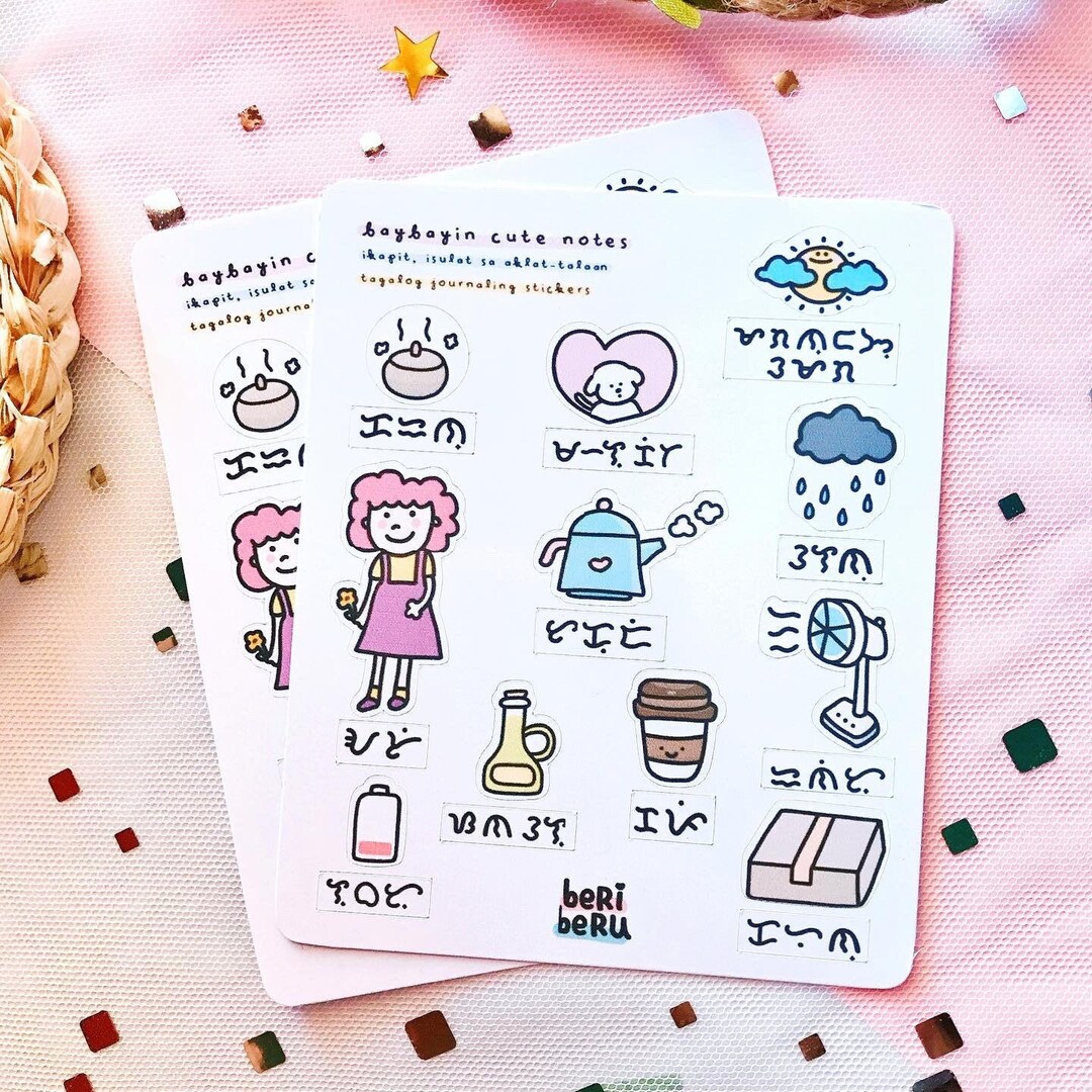 Filipino Baybayin Cute Stickers Tagalog Journaling Stickers - Etsy