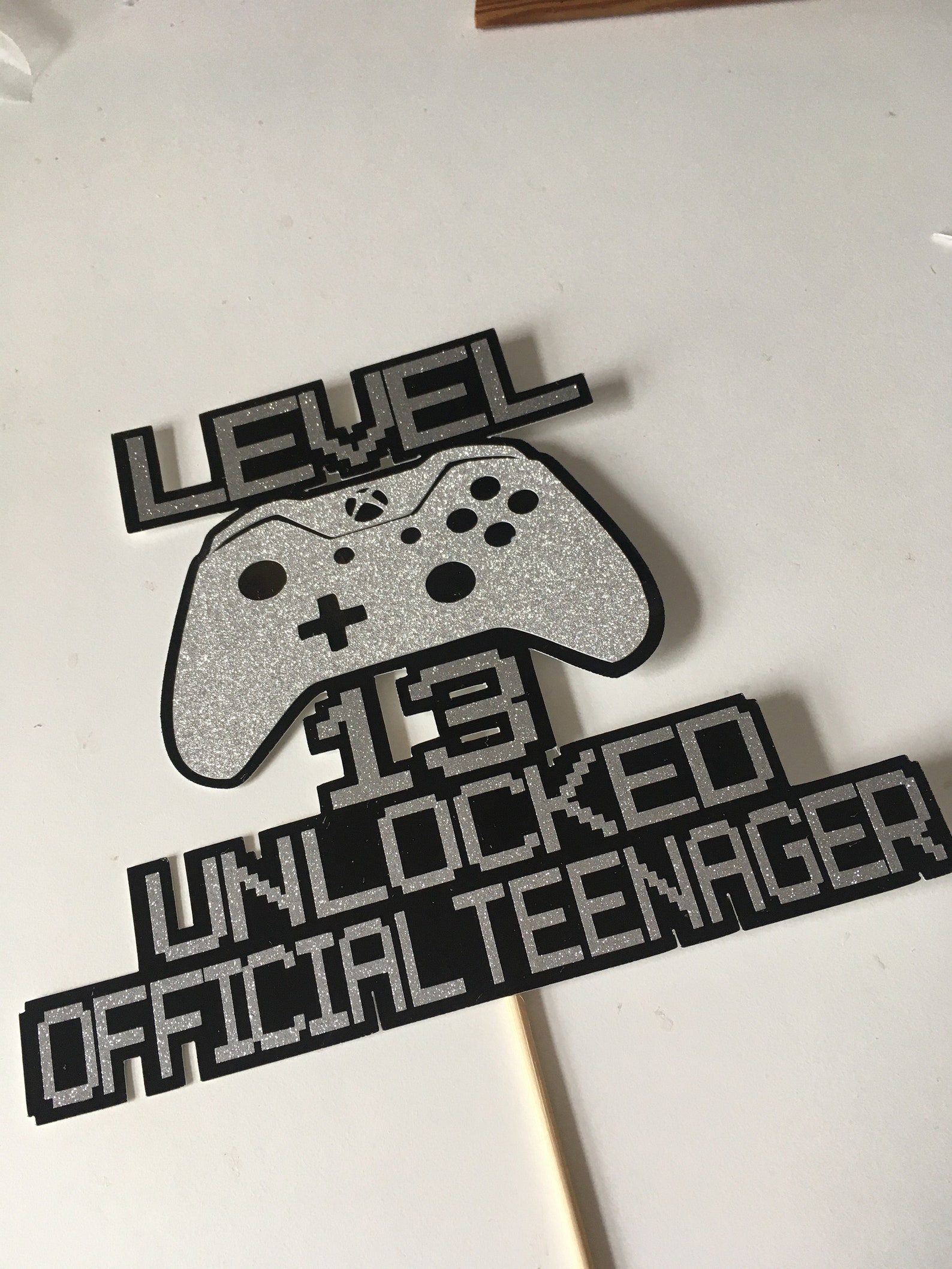 Black silver Xbox cake topper official teenager. Age 13 gamer | Etsy