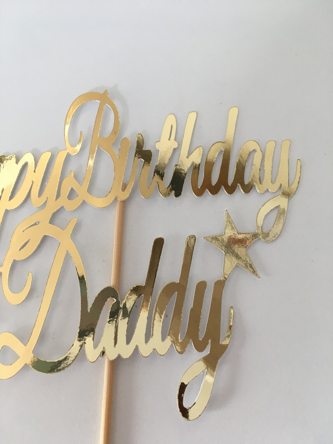 Gold Happy Birthday Daddy Cake Topper. Cake Decoration - Etsy