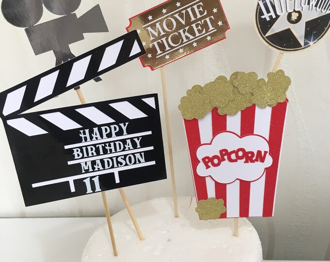 Clapper board Movie night cake topper cinema night theme cake topper ...