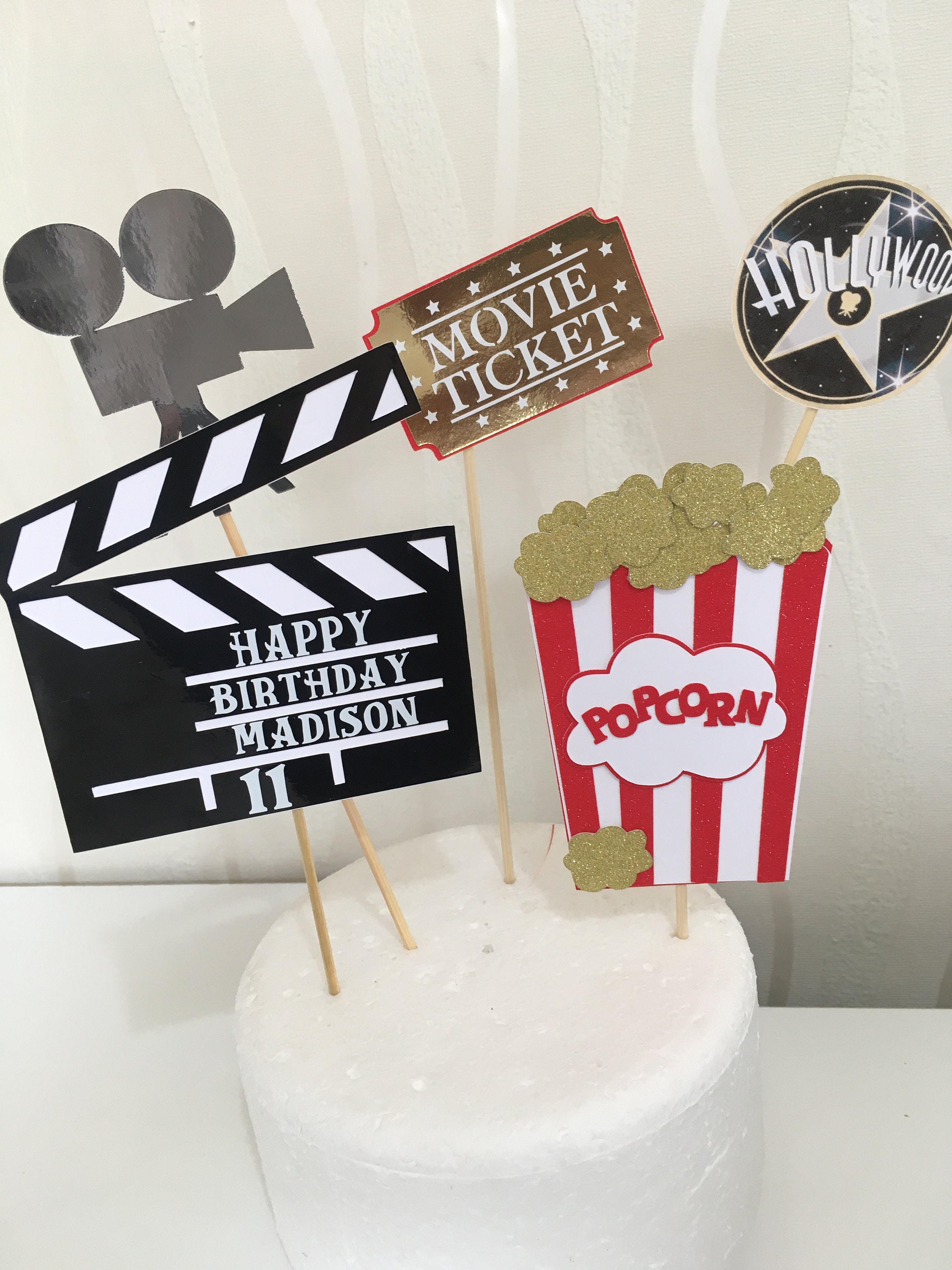 Clapper board Movie night cake topper cinema night theme cake - Etsy