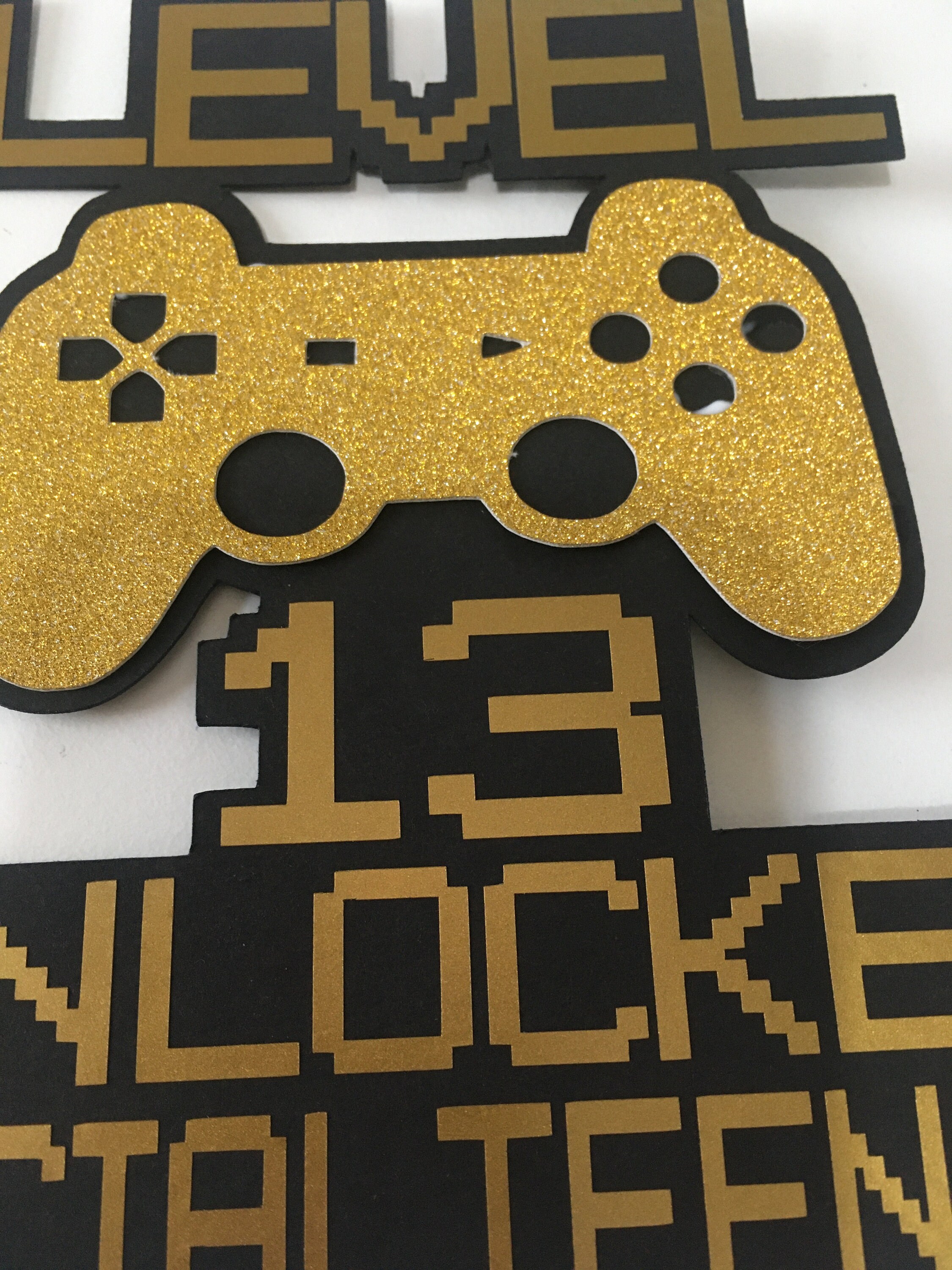 Black Gold Playstation Cake Topper. Controller Age 13 Teenager - Etsy