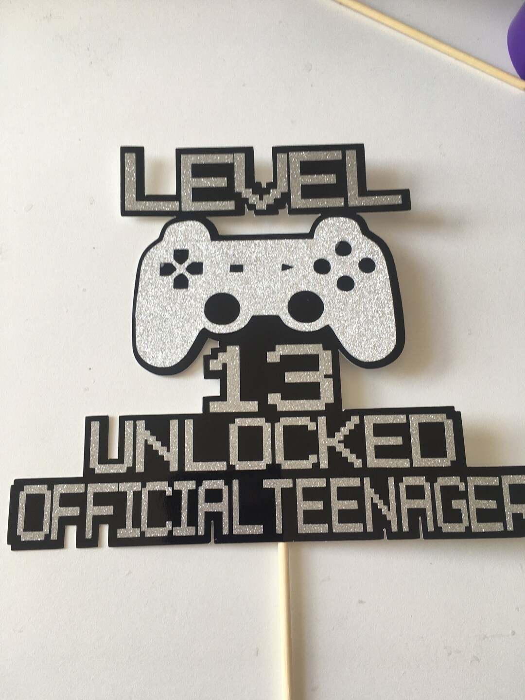 Black silver PlayStation cake topper. Controller age 13 teenager cake ...