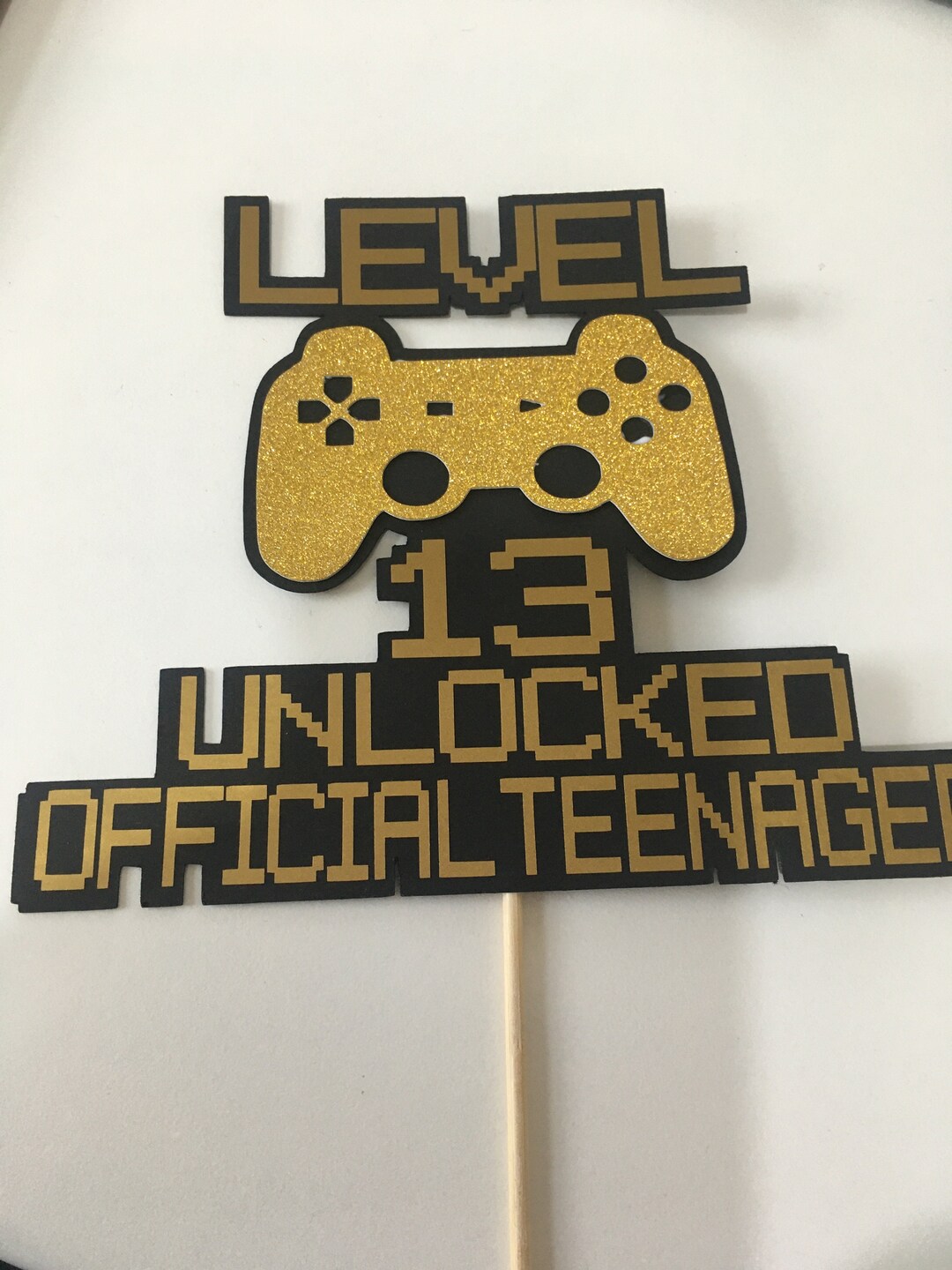 Black Gold Playstation Cake Topper. Controller Age 13 Teenager Cake ...