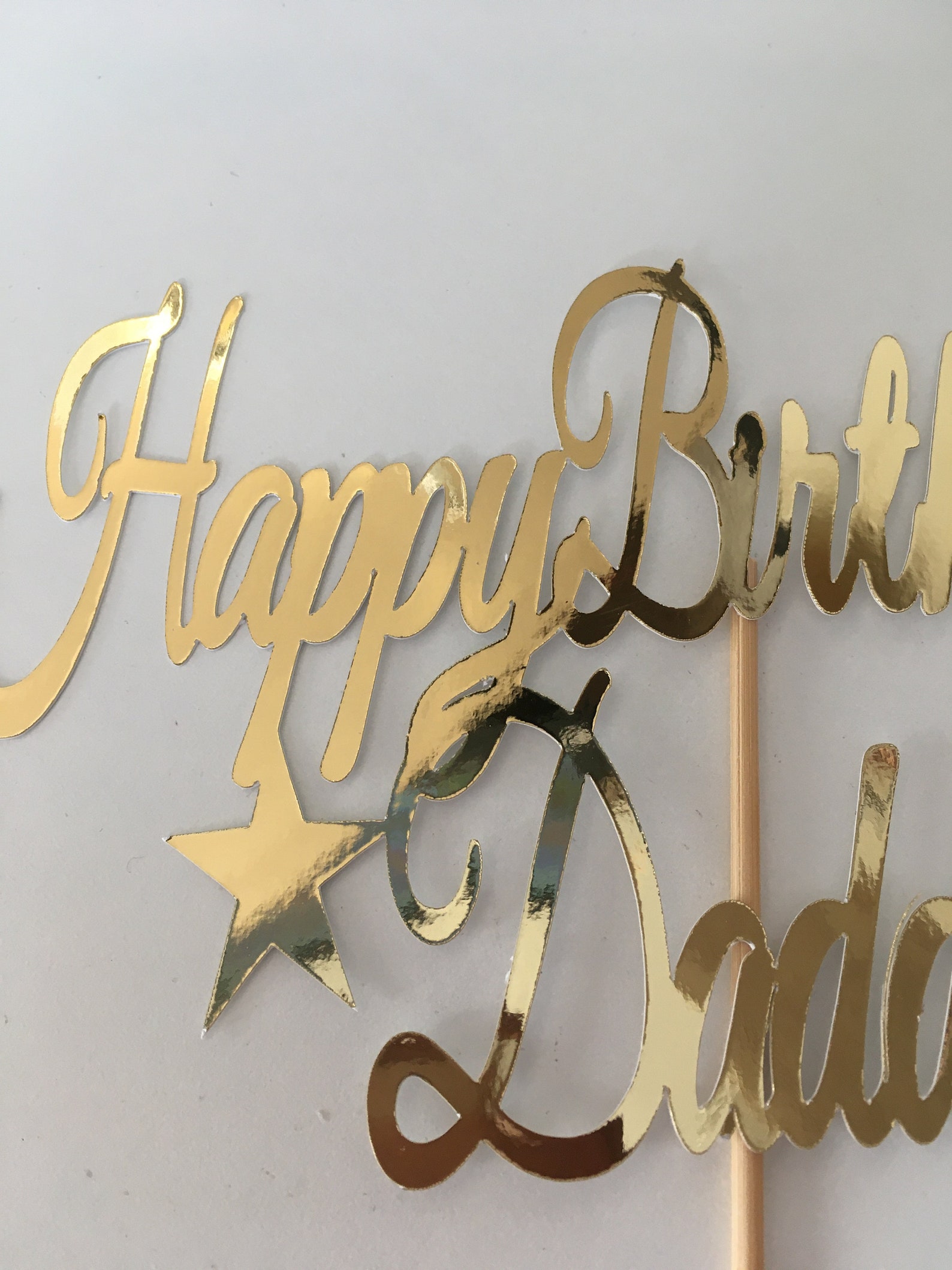 Gold Happy Birthday Daddy Cake Topper. Cake Decoration - Etsy