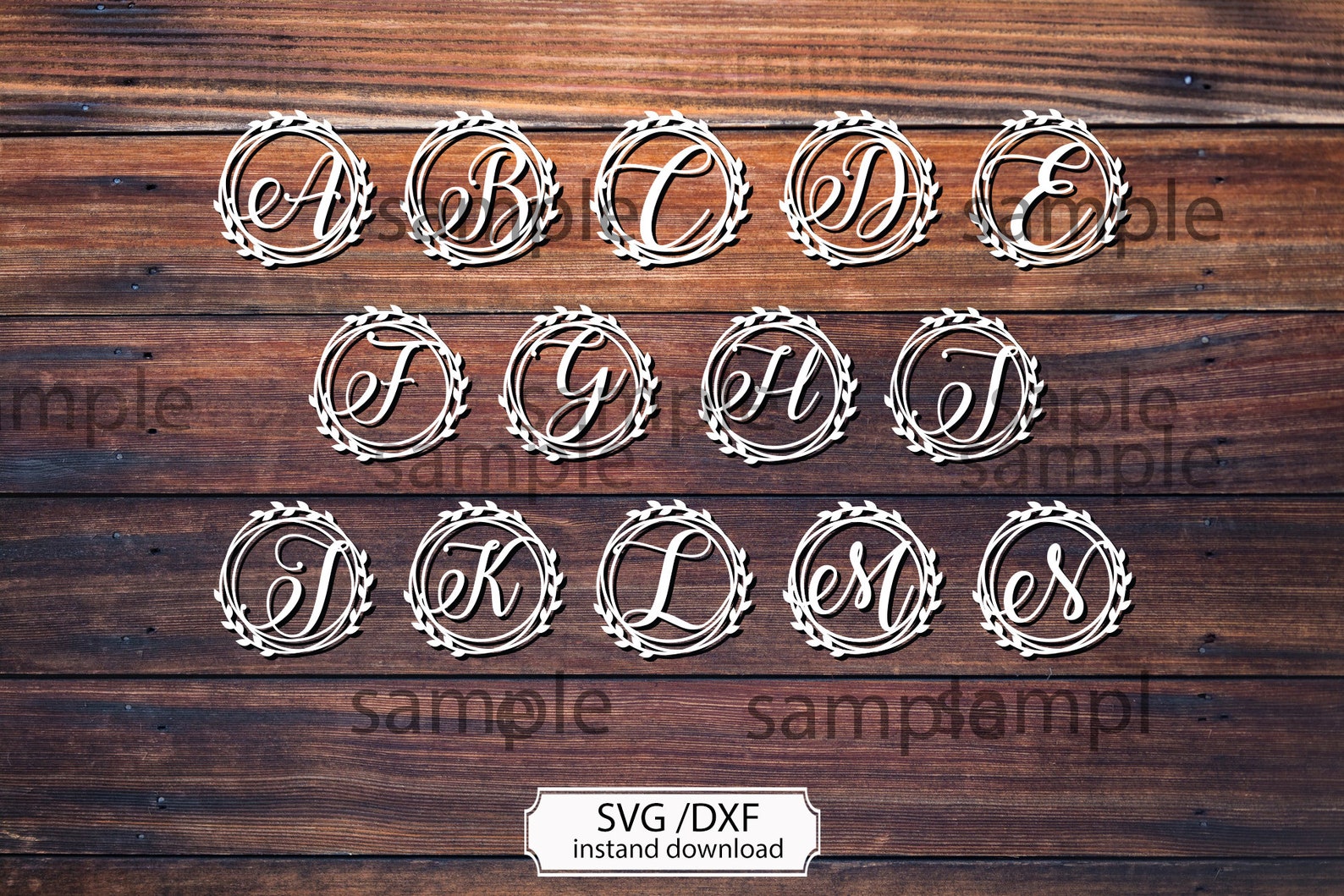 Wreath Monogram Letters SVG Wreath Alphabet Bundle 26 - Etsy Canada