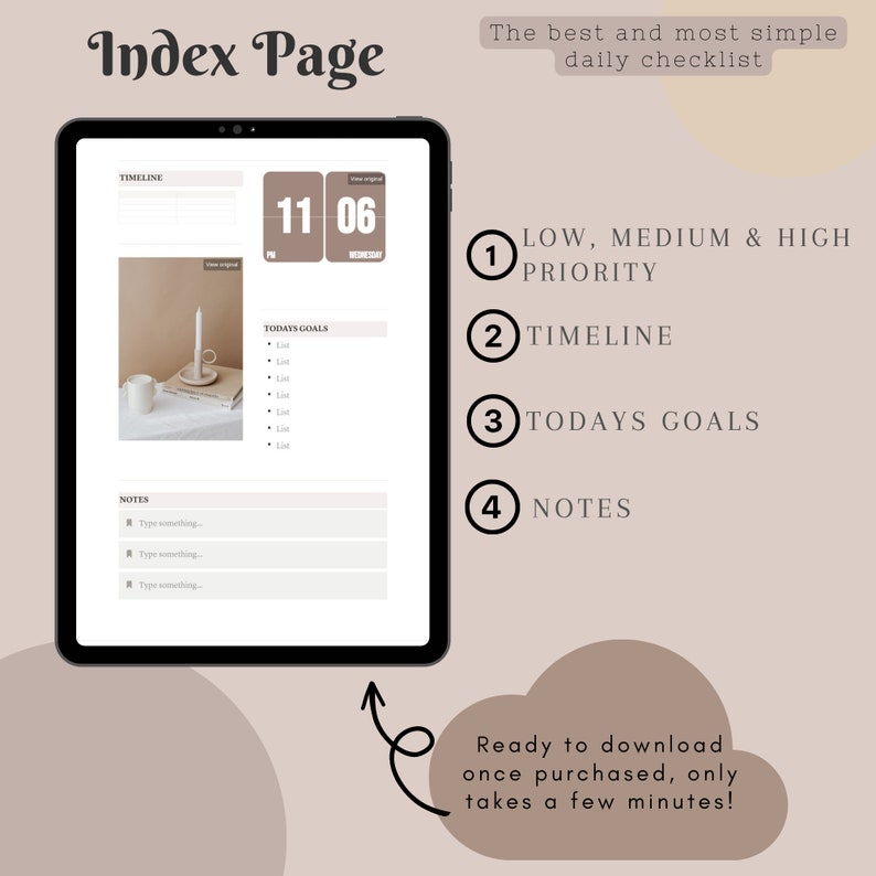 2023 All in One Simple Daily Checklist Habit Tracker Notion - Etsy